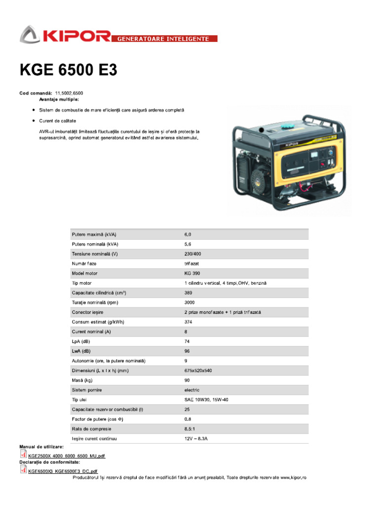Kge 6500 E3 | PDF
