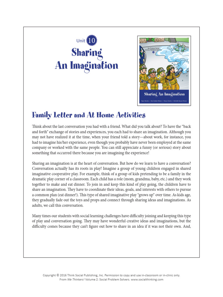 Vol 2 Unit 10 Family Letter | PDF | Idea | Thought