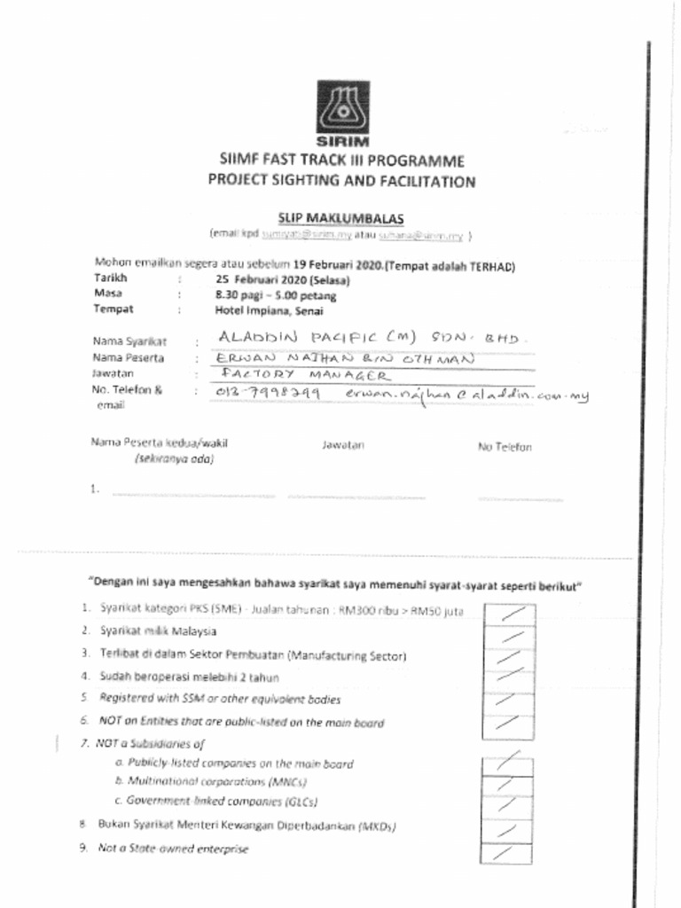 Sirim Programme | PDF