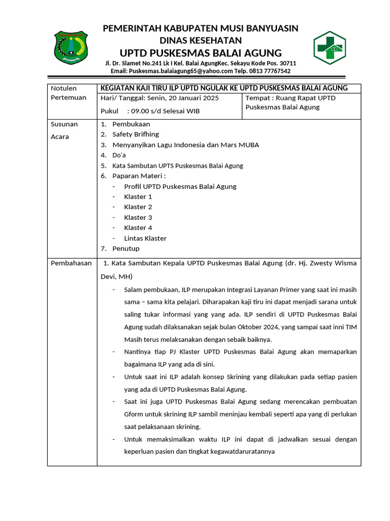 Notulen Kaji Tiru Ngulak | PDF