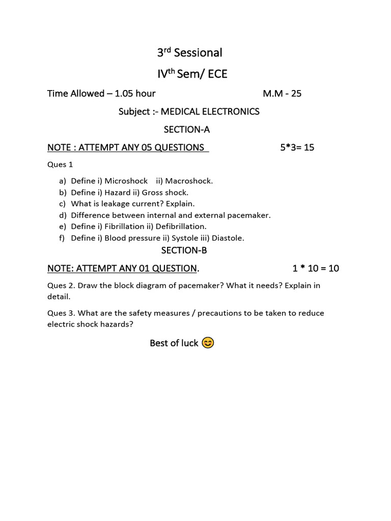 3rd Sessional Ques Paper | PDF