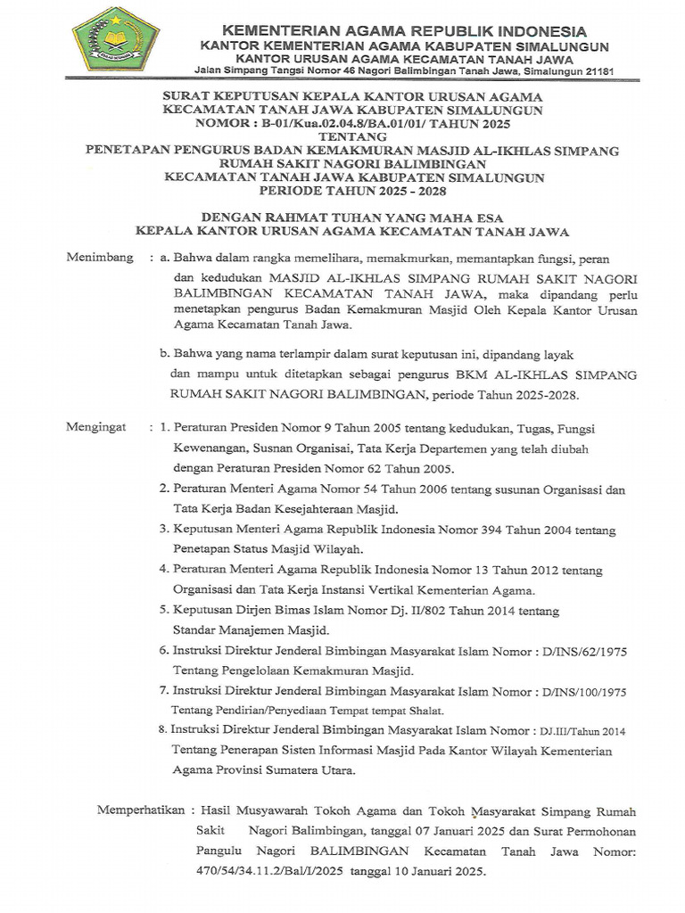 SK BKM Masjid Al Ikhlas | PDF