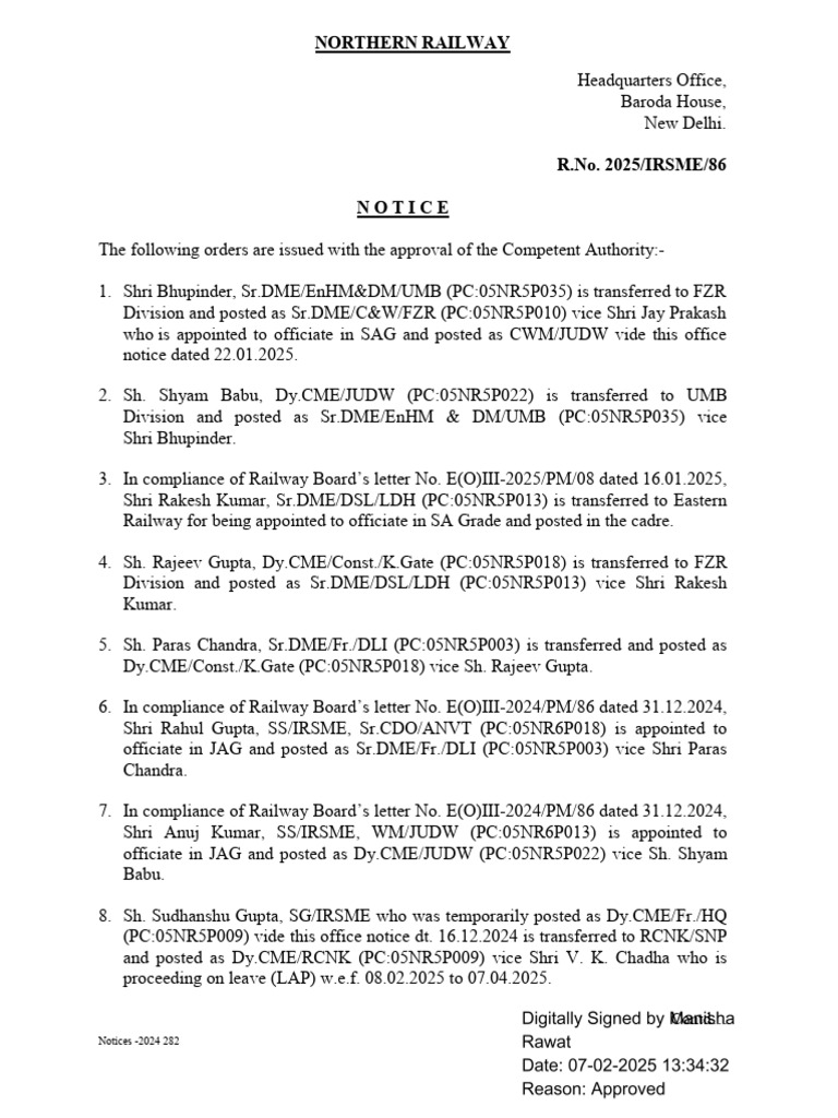 RN 86-2025 Dt 07-02-2025 | PDF