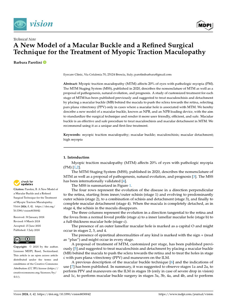 A New Model of A Macular Buckle and A Refined Surgical Technique For ...