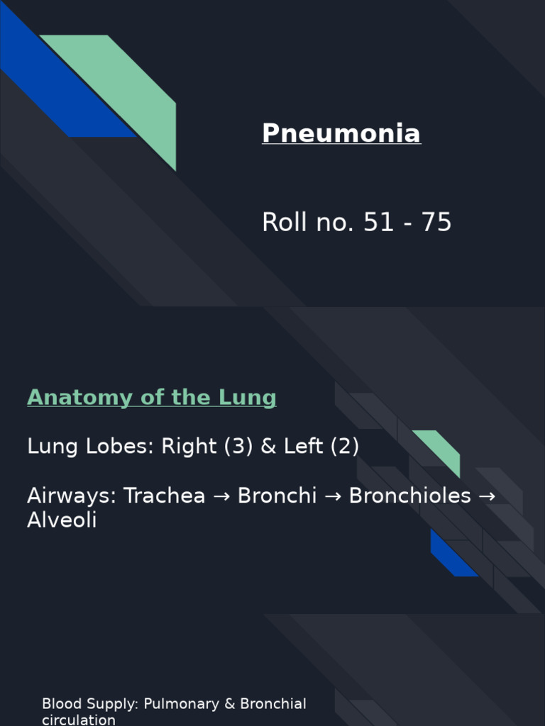Pneumonia PPT (Patho) | PDF | Pneumonia | Lung