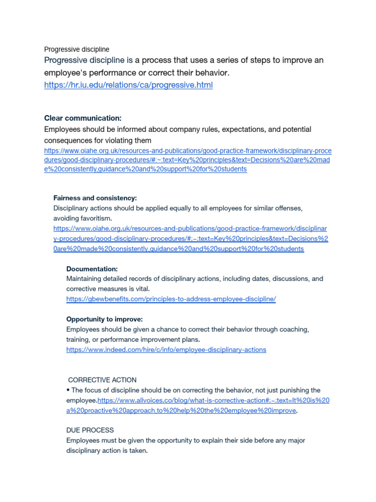 Understanding Progressive Discipline Steps | PDF