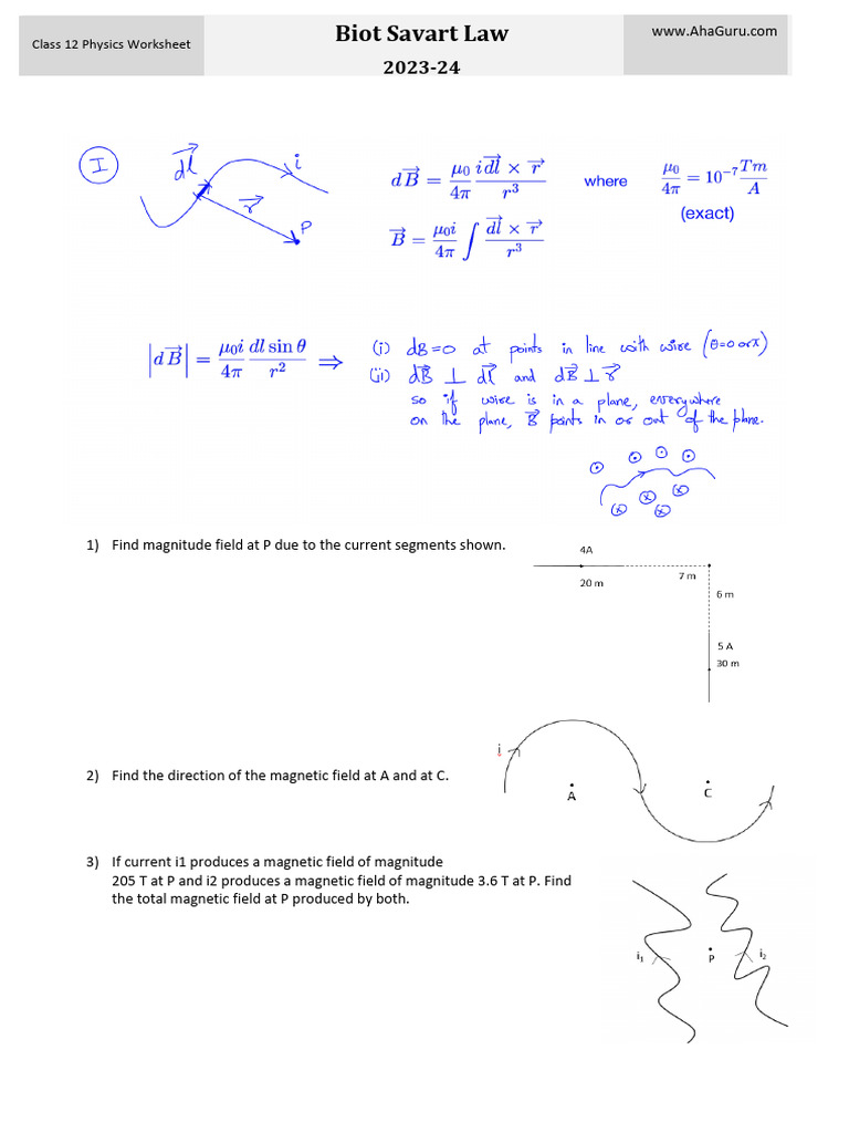 Class 12 Physics: Magnetism Prep | PDF | Magnetic Field | Inductor