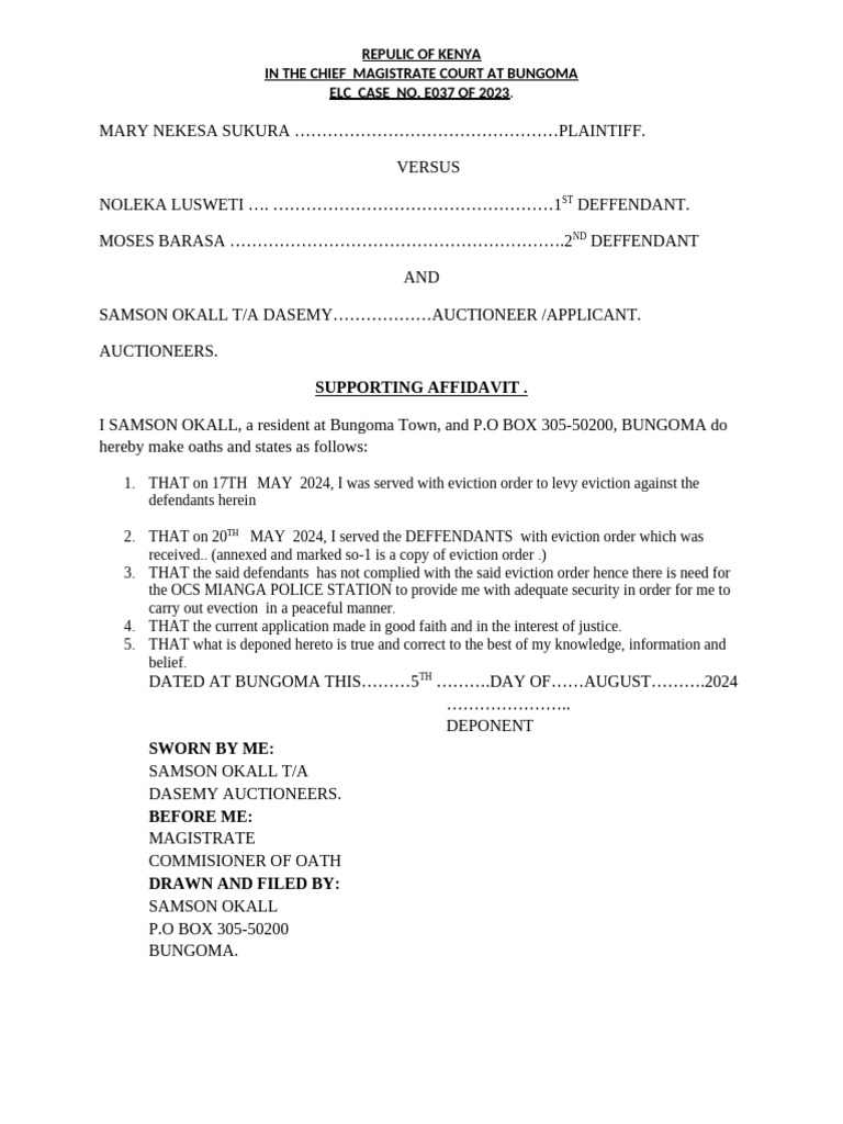 Supporting Affidavit | PDF