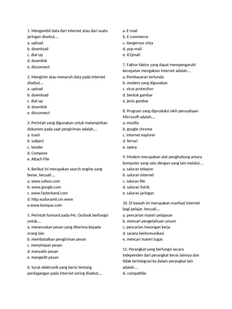 LATIHAN SOAL 5 TIKK KELAS XII PAS XI (1) | PDF
