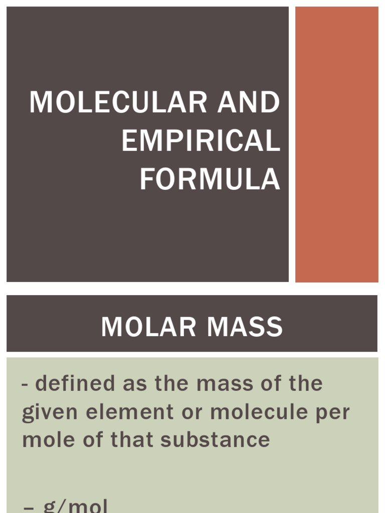 Understanding Molecular and Empirical Formulas | PDF | Mole (Unit ...