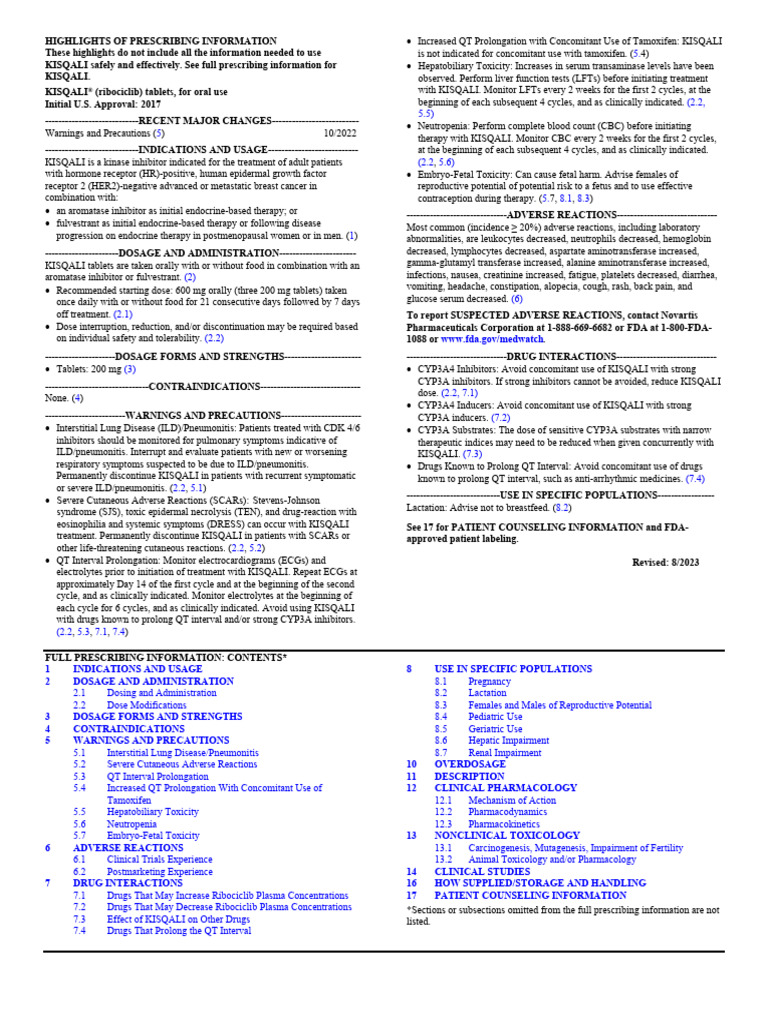 Ribociclib Prescribing Information 2023 - 1701690465028 | PDF ...