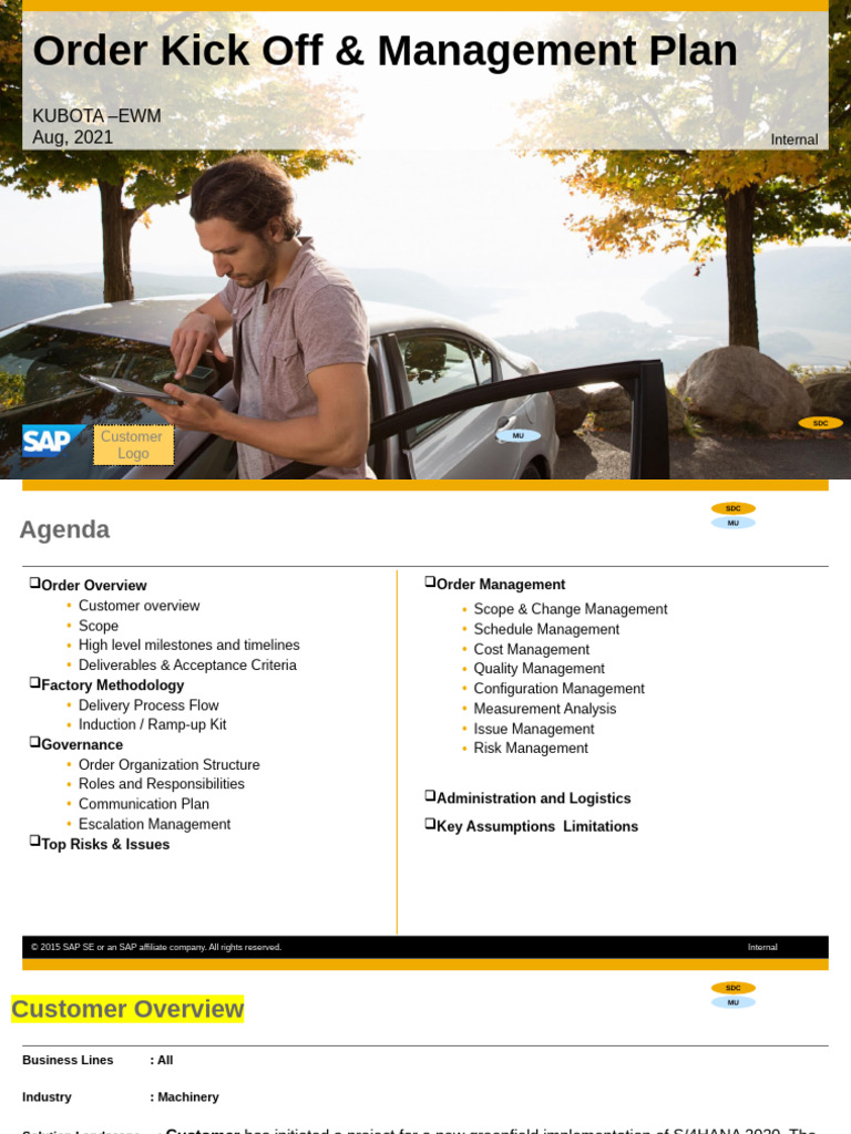 7 2 Order Kick Off and Order Management Plan | PDF | Software ...