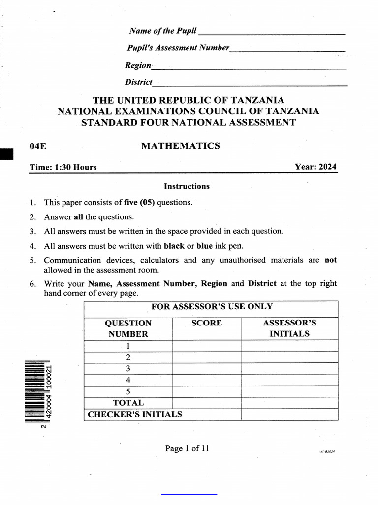 Mathematics S4 2024 | PDF