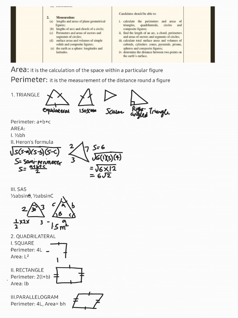 Mensuration 1 | PDF