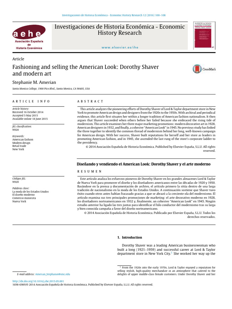 Fashioning and Selling The American Look: Dorothy Shaver and Modern Art ...