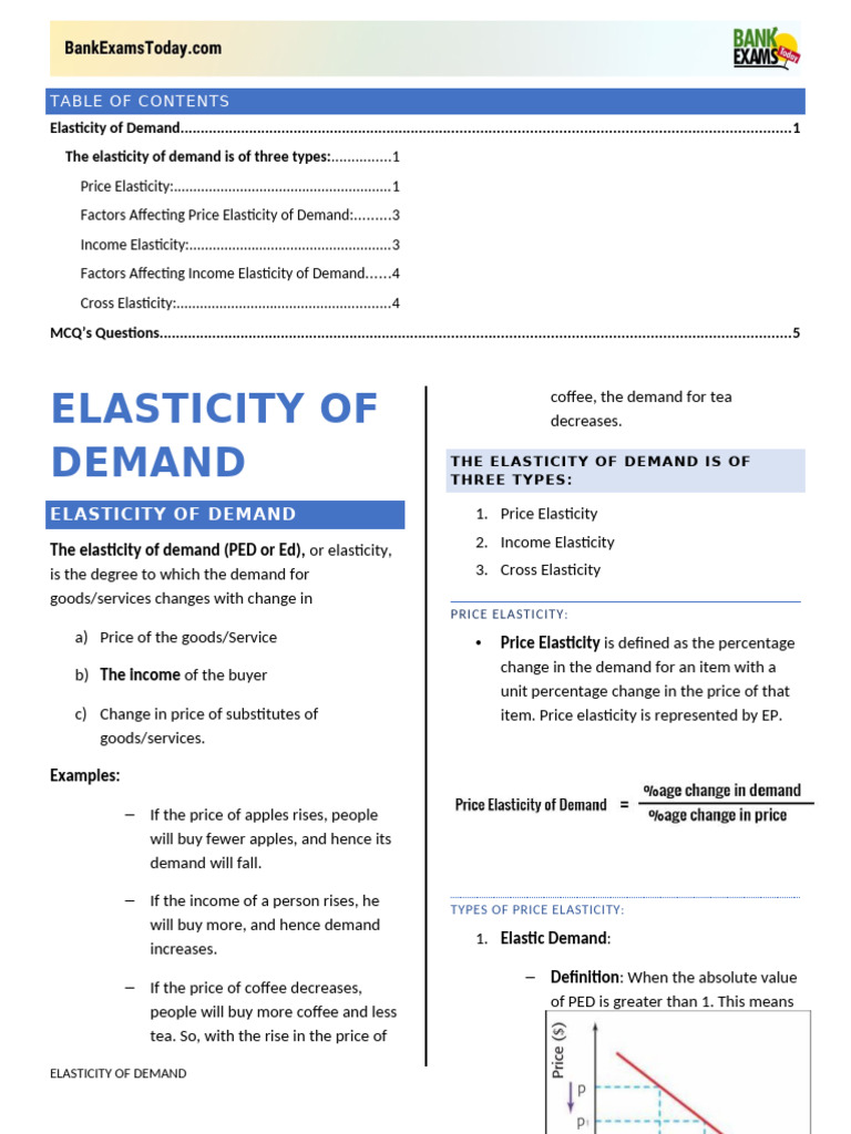 Elasticity of Demand | PDF | Demand | Elasticity (Economics)