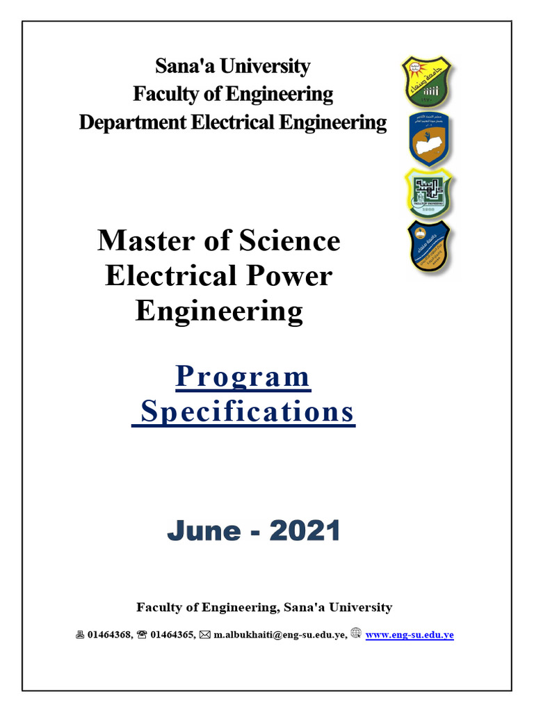 Master-of-Science-Electrical-Power-Engineering-specification | PDF | Thesis | Engineering