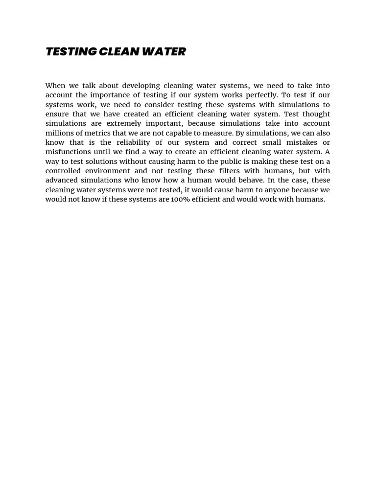 Testing Clean Water | PDF