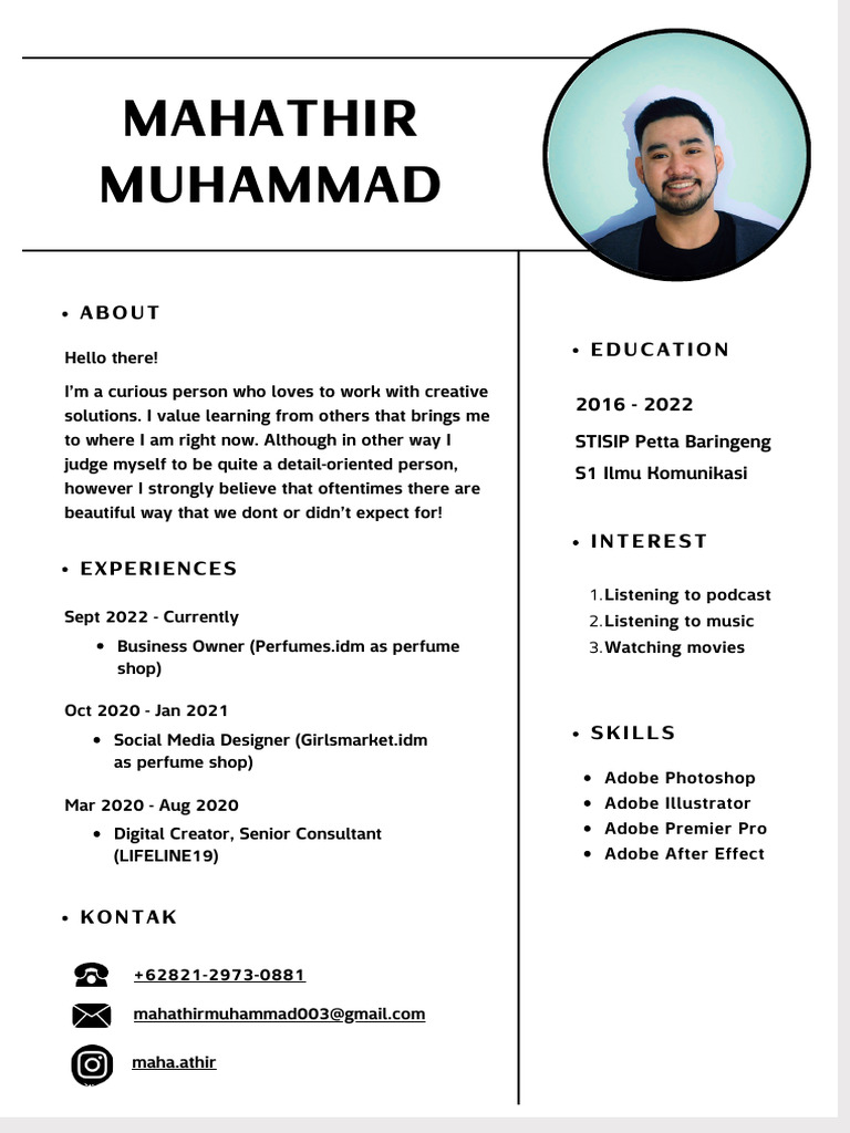 Mahathir Muhammad's Resume | PDF