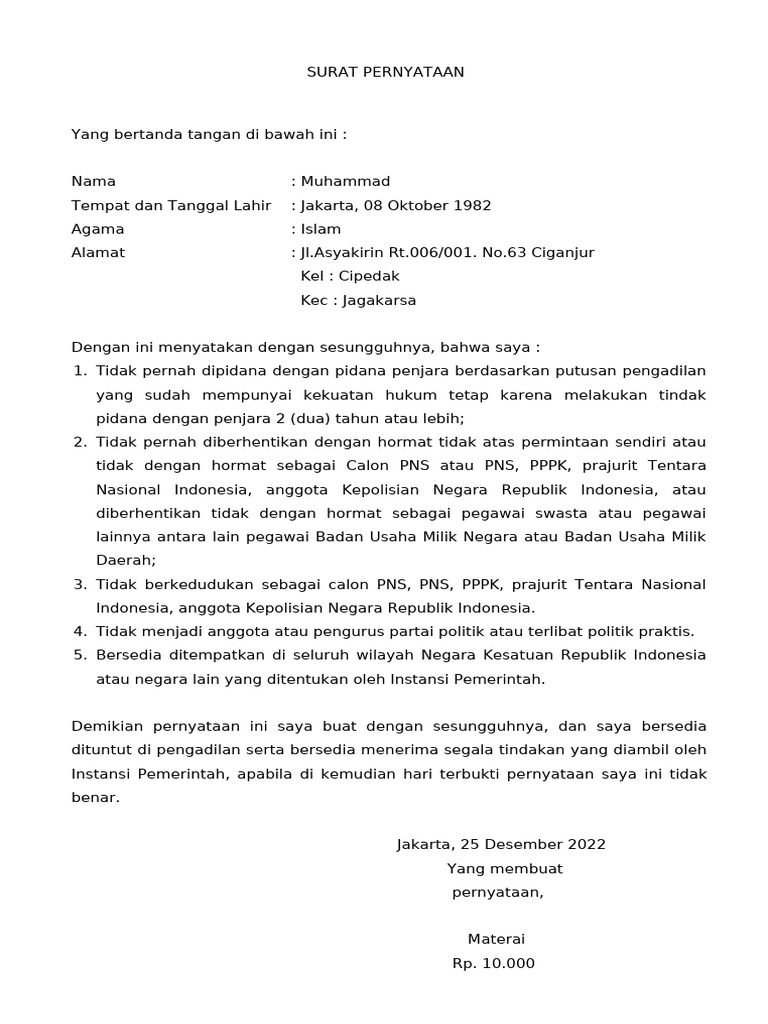 pernyataan-5-point | PDF