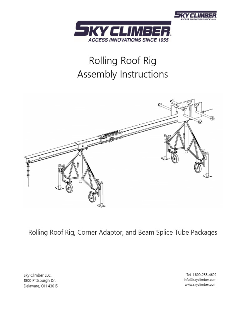 Sky Climber AssemblyInstructions Rolling Roof Rig | PDF | Nut (Hardware ...