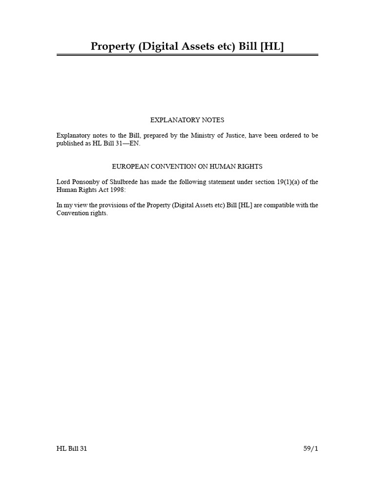Property - Digital Assets - Etc - Bill | PDF | Parliament Of The United ...