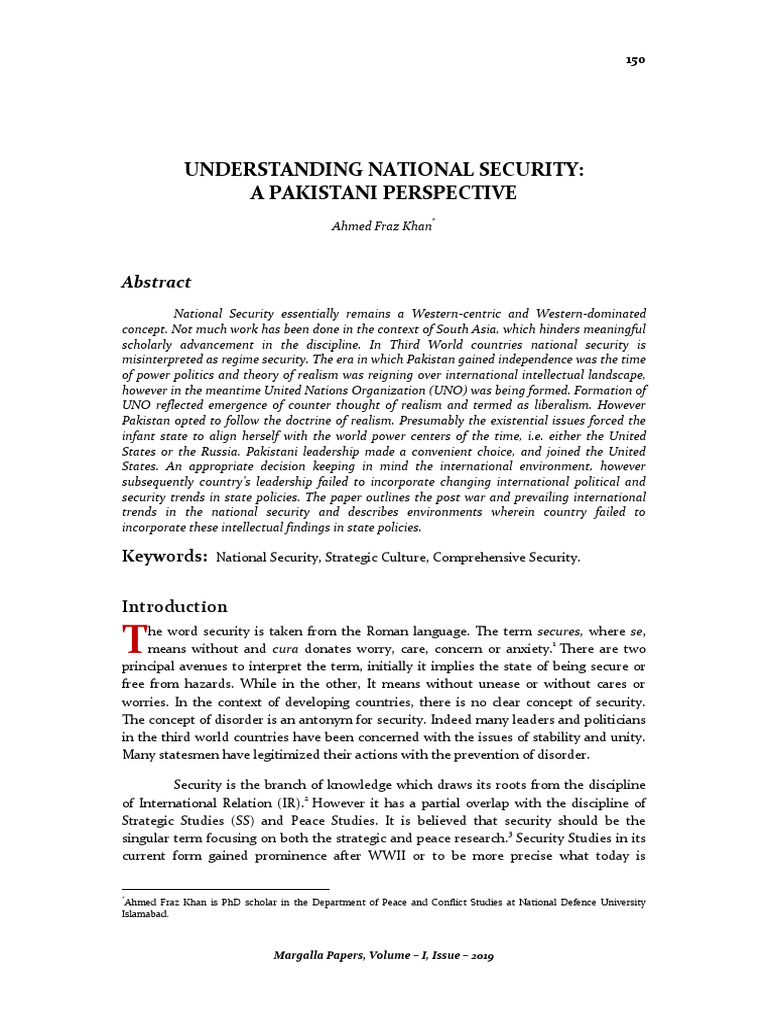 National Security in Pakistan: Insights | PDF | National Security ...