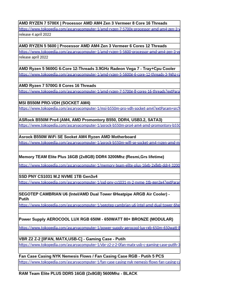 pc order 04-01-2025 | PDF | Computer Hardware | Computer Architecture