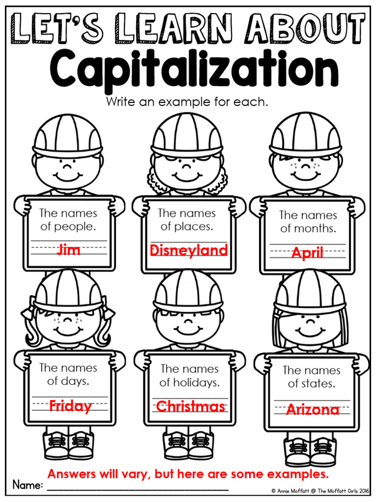 Capitalization Answer Key | PDF | Crossword | Holidays
