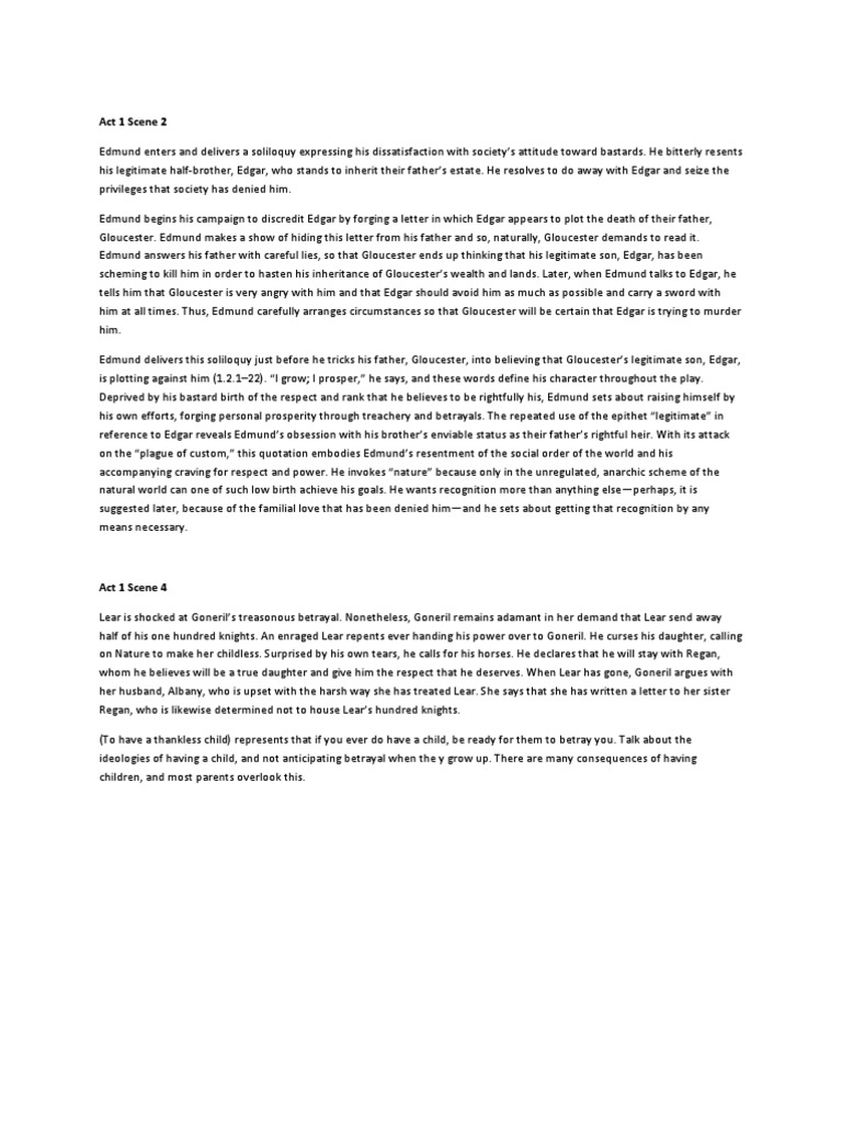 King Lear Analysis | PDF | King Lear