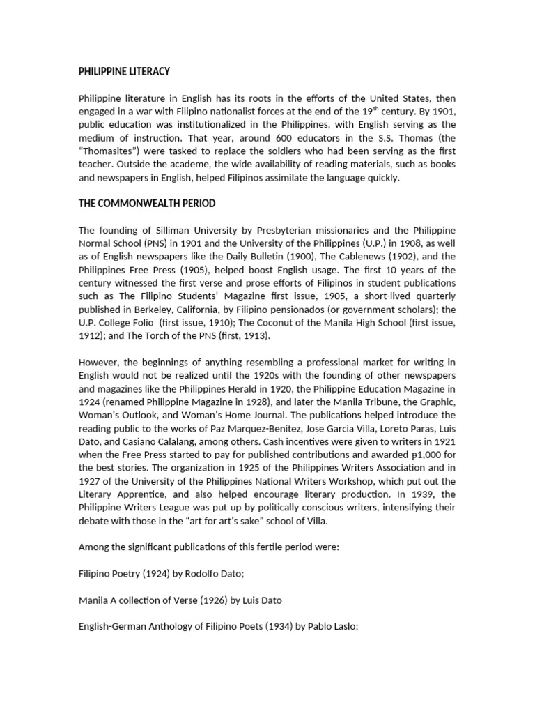 PHILIPPINE-LITERACY | PDF | Philippines