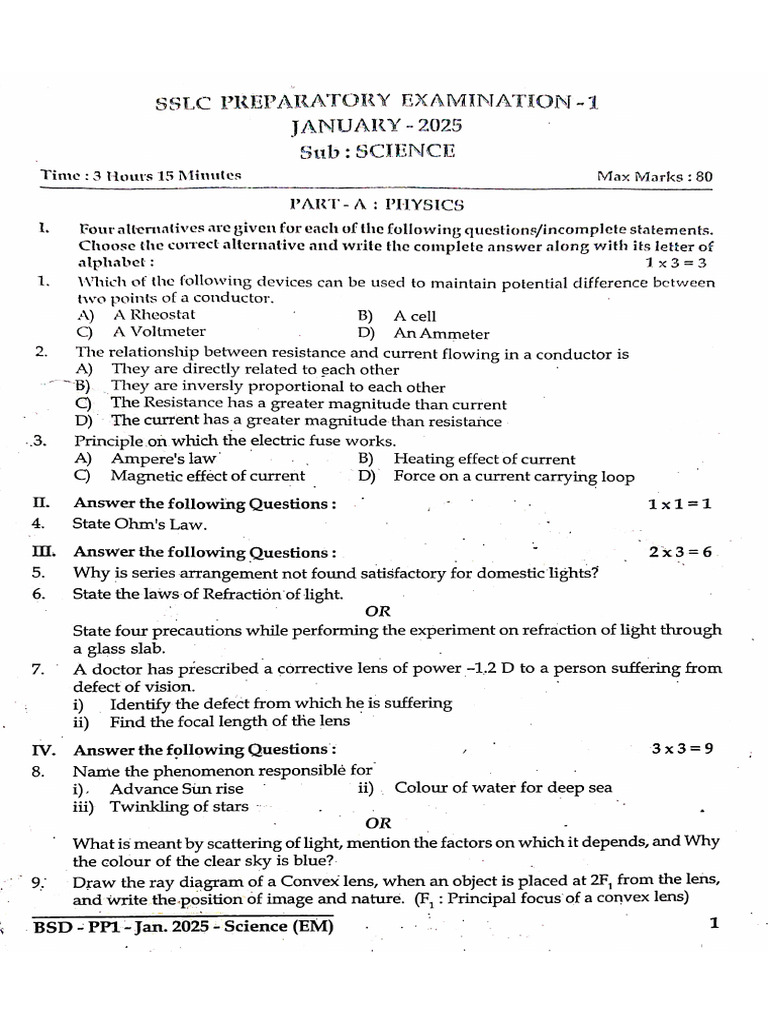 Science Preparatory Paper | PDF