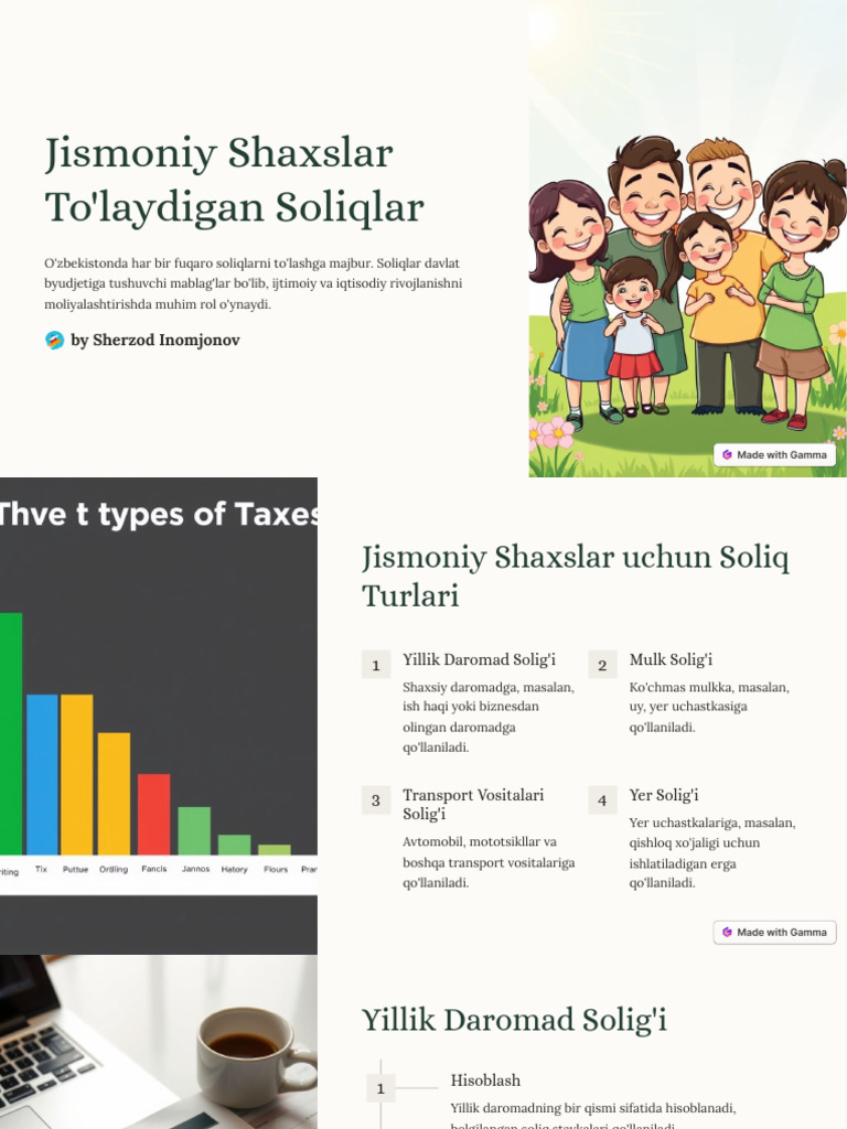 Jismoniy Shaxslar Tolaydigan Soliqlar | PDF