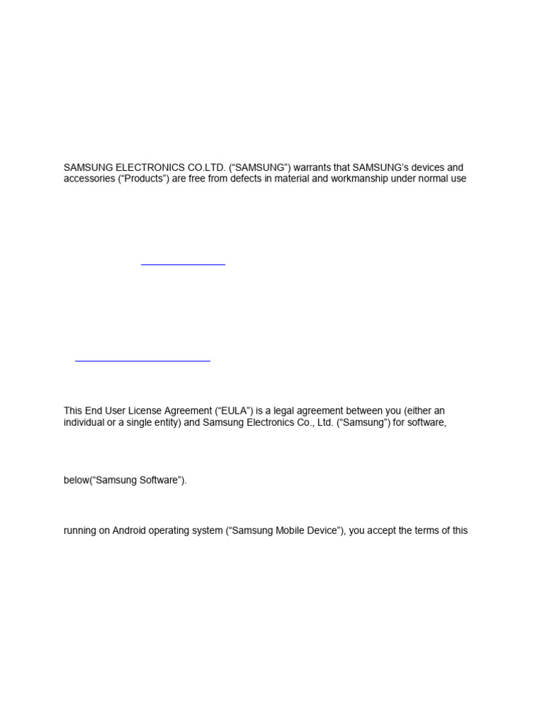 Samsung EULA for Software Use | PDF | Arbitration | Arbitral Tribunal