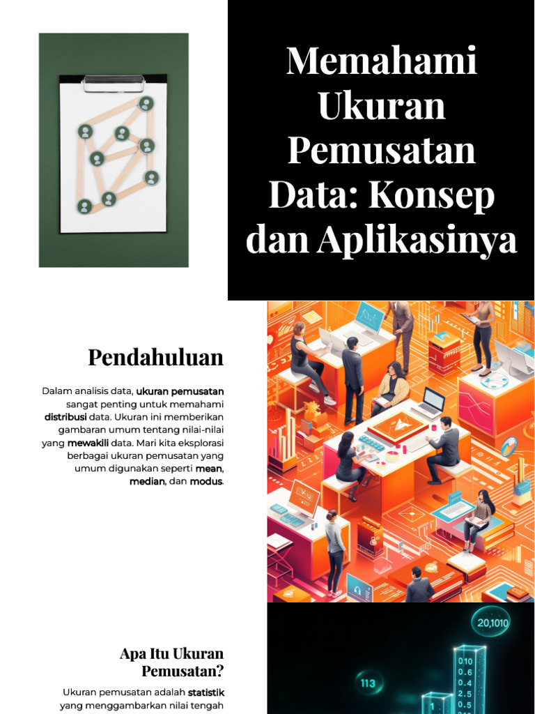 Slidesgo Memahami Ukuran Pemusatan Data Konsep Dan Aplikasinya 20250201142214rflo | PDF