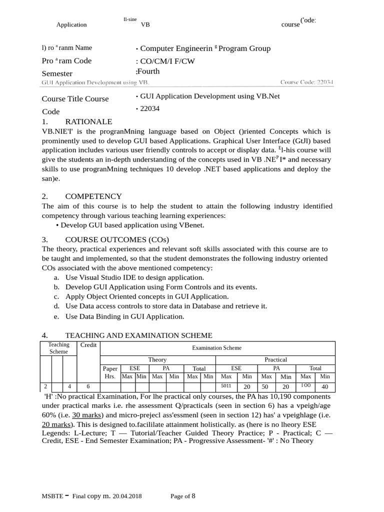 22034-GUI Application Development Using VB Net 240719 | PDF | Control Flow | Computer Programming