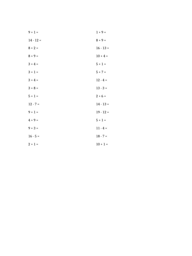 Basic Math Practice for Kids | PDF