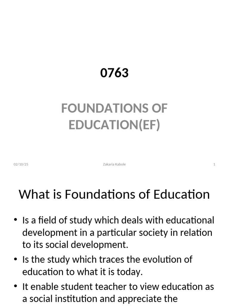 0763 Foundations of Education | PDF | Philosophy Of Education | Learning