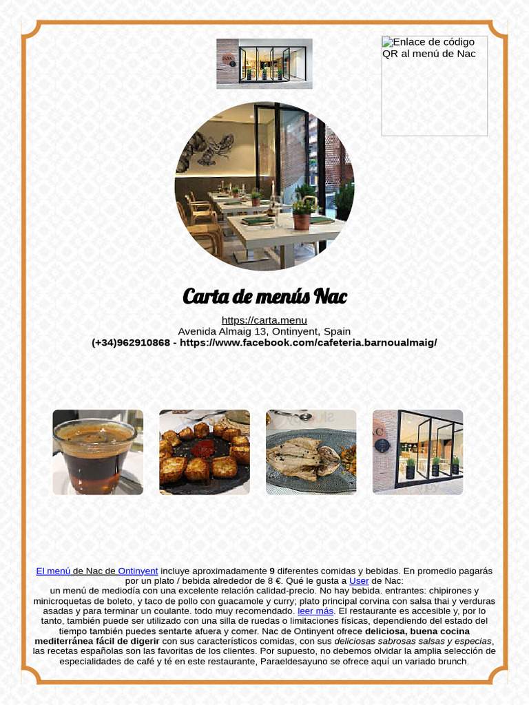 Menú del Restaurante Nac en Ontinyent | PDF | Restaurantes | Curry