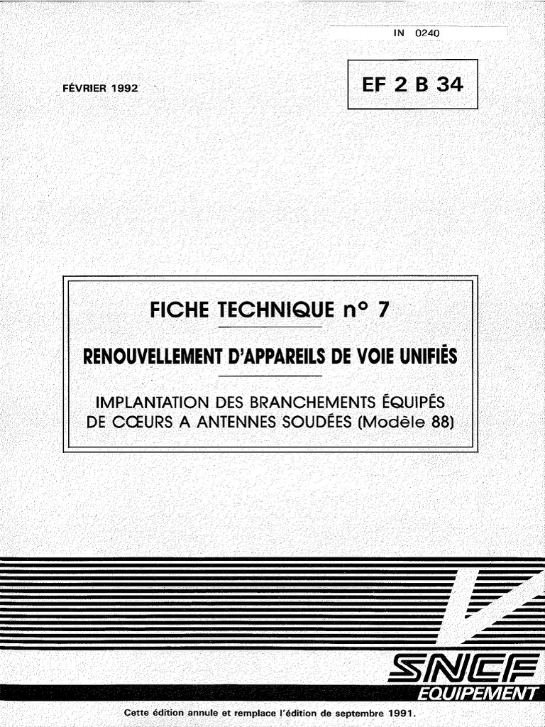 Renouvellement d'appareil de voie unifiée | PDF