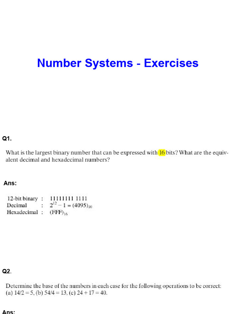 Number_System-Exercises | PDF | Notation | Lexicology