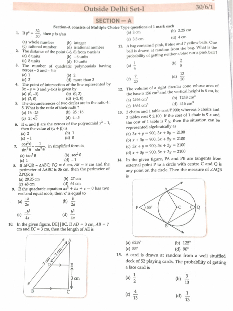 Cbse SP 23-24 Math Class 10 | PDF