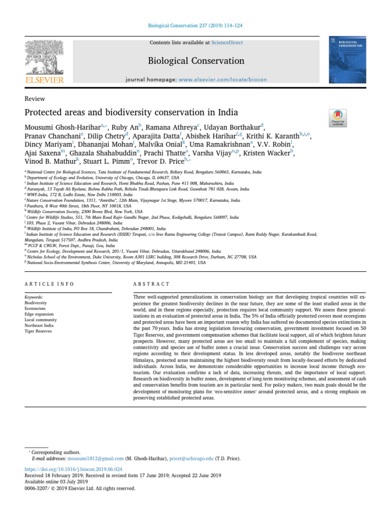 Protected Areas and Biodiversity in India | PDF | Protected Area ...