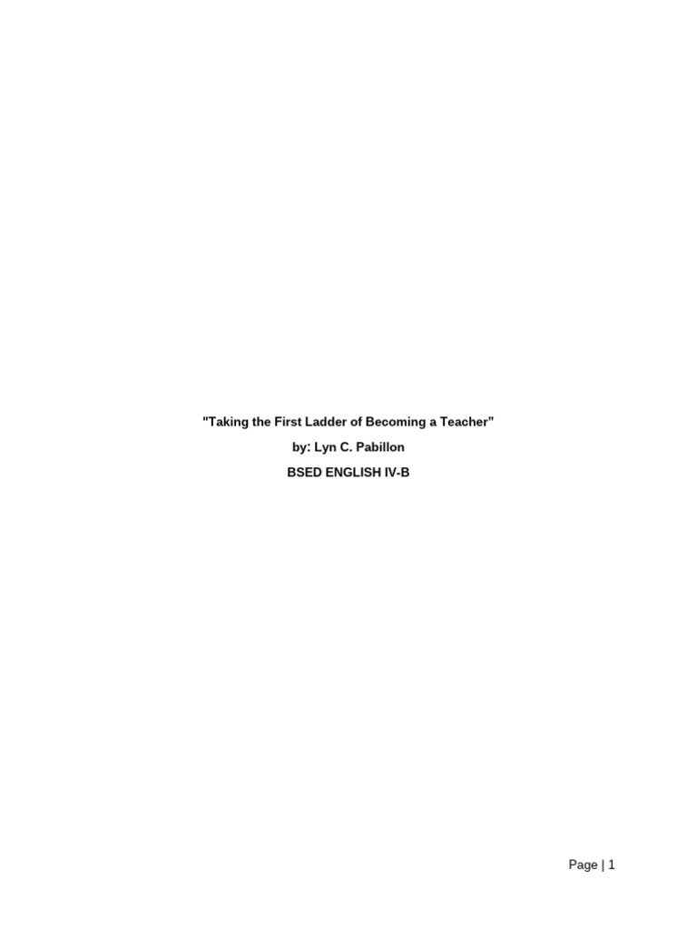 Journey to Becoming a Teacher | PDF | Educational Assessment | Teachers