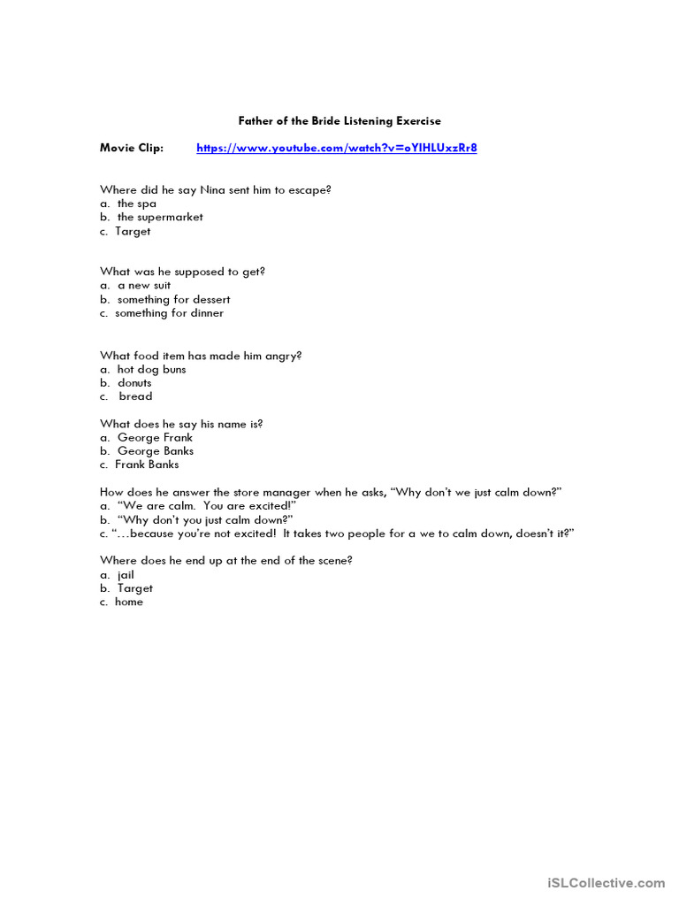 Listening Exercise-Grocery Store Themed | PDF