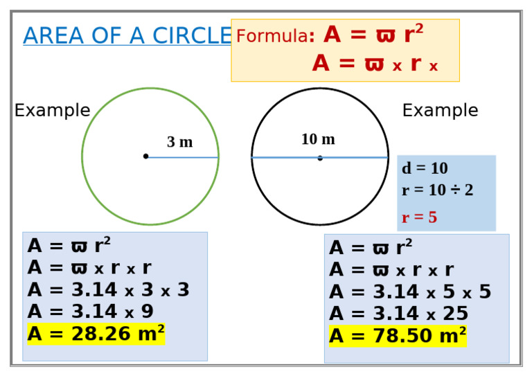 Area of a Circle | PDF