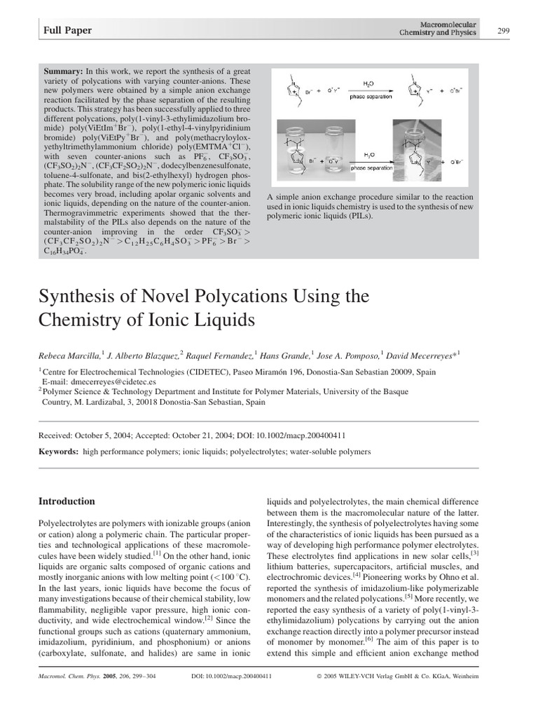 Macro Chemistry Physics - 2005 - Marcilla - Synthesis of Novel ...