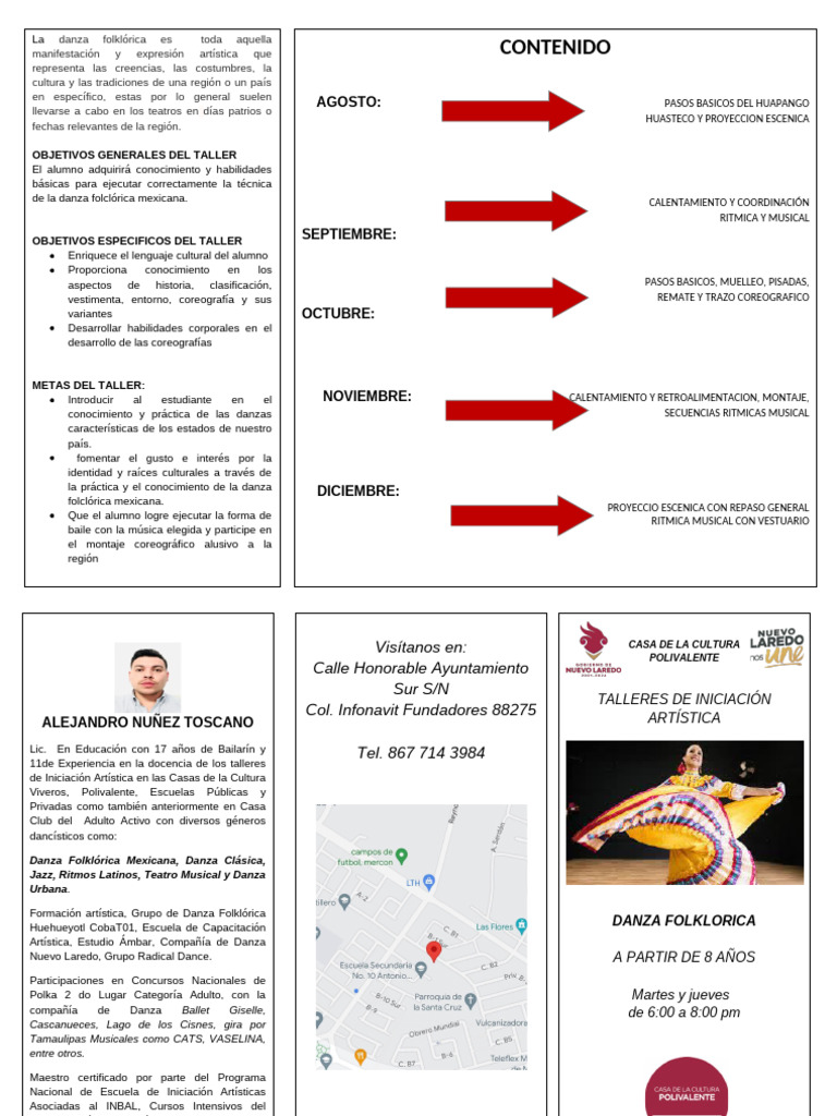 Triptico Danza Folklorica Ago-Dic 2023 | PDF | Bailes | Folklore