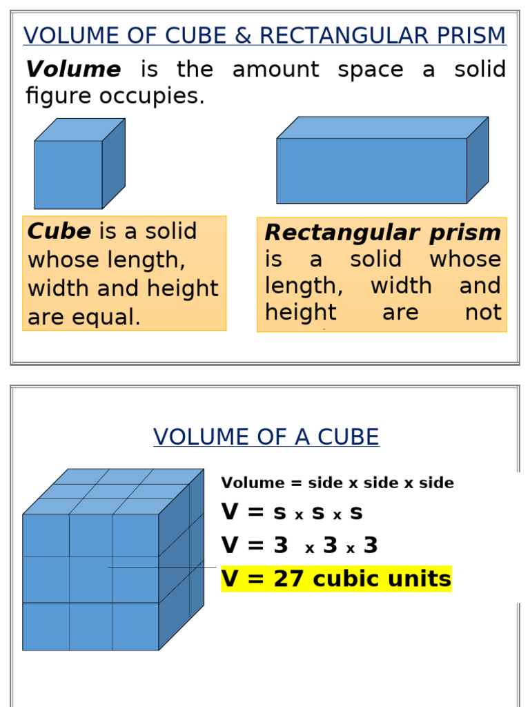 Volume of Cube | PDF