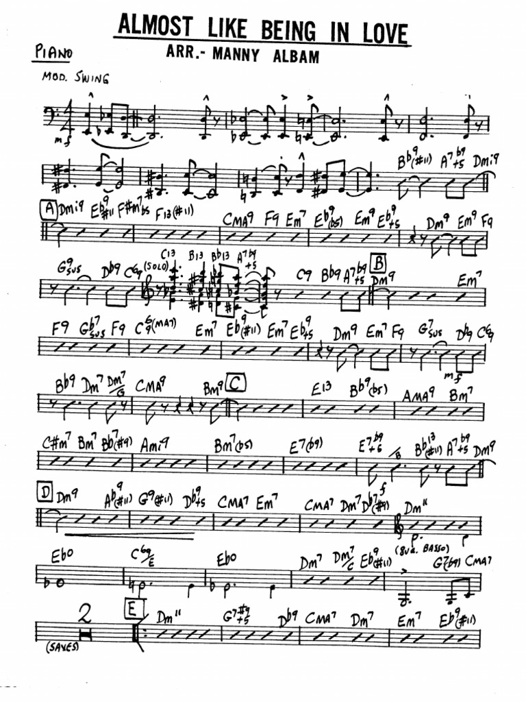 Almost Like Being in Love (Albam) Piano | PDF